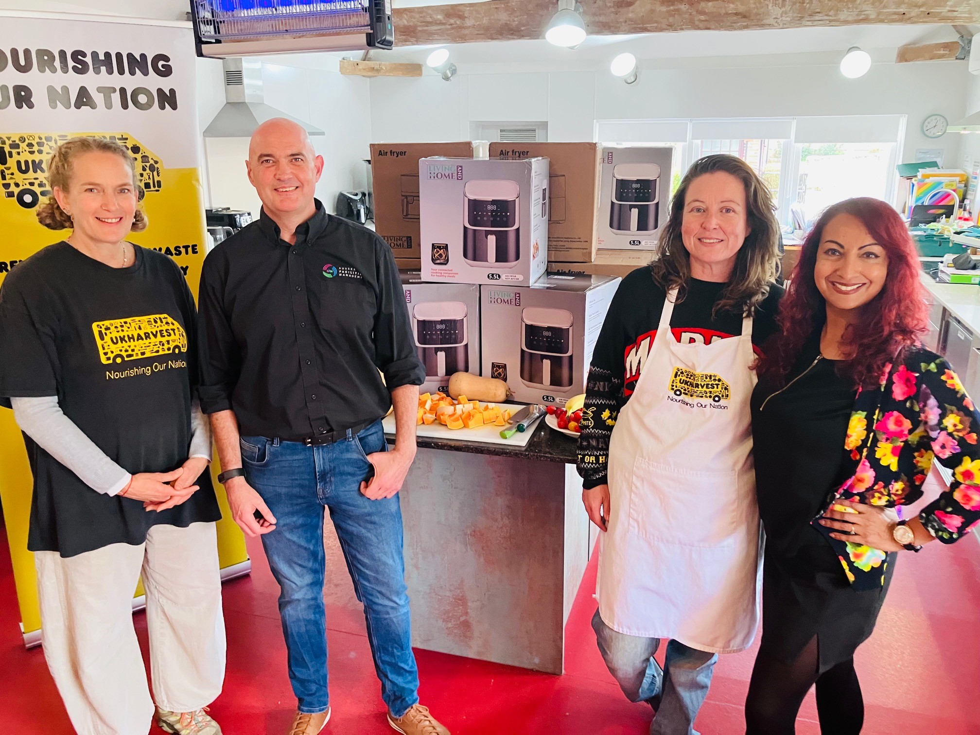 The Roses promote air fryer donation by client SFM to Sussex food waste charity UKHarvest - Rose ...